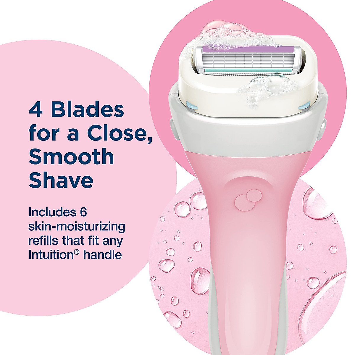 Schick Intuition Refill, Advanced Moisture Razors for Women | Intuition Razor Blades Refill with Organic Shea Butter, 6 Count (Pack of 1)