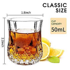 JAIEF 1.7 OZ Crystal Shot Glasses Set, Heavy Base Cordial Glasses | Tequila Glasses (Set of 8)