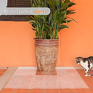 yalanle 10 Pieces Cat Repellent Indoor/Outdoor Mat Pet Deterrent Scat Mats with 20 Cable Ties, 40pcs Tape, Spike Deterrent Training Pet Mat for Pets Supplies ,16 x 13 Inch