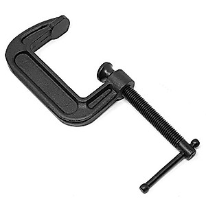 WEN CLC212 Heavy-Duty Cast Iron C-Clamps with 2-Inch Jaw Opening and 1.2-Inch Throat, 4 Pack, Black