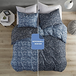 Comfort Spaces Twin Comforter Set - Blue Dorm Bedding for All Season, Ultra Soft 2 Pieces Reversible Comforter with 1 Matching Sham,Easy Care, Machine Washable, Twin/Twin XL