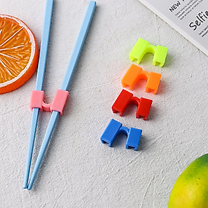 5 Pairs Reusable Chopsticks Holder Non Slippery Chopsticks Helper for Replaceable Practice Chopsticks Heat Resistant for Many Age, Kids, Adult, Beginner, Trainers or Learner (Multi Color)