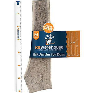 K9warehouse Split Antler for Dogs - Natural Dog Antlers for Aggressive Chewers - USA Sourced Elk Antlers for Dogs Small, Medium, Large - Healthy Elk Antlers for Teeth Cleaning & Chewing Pleasure