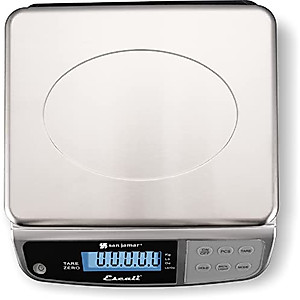 San Jamar Stainless Steel M-Series Digital Food/Kitchen Scale, 66lb Capacity, Silver
