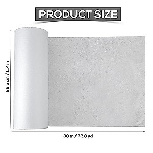 Fusible Interfacing, 11.4 in x 33 yd Polyester Non-Woven Interfacing Single-Sided Interfacing Lightweight Medium Weight Iron-On Interfacing for Sewing, Quilting, Crafting