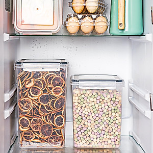 Moretoes Cereal Containers Storage, 10pcs Large Plastic Airtight Food Storage Containers with Lids for Spaghetti Flour Sugar, 6.5L/2pk, 5.2L/2pk, 2.5L/5pk