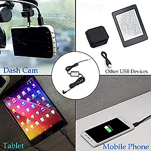 DC 12V to 5V Micro USB Cable Right Angle Plug, Dash Cam Hardwire Kit Micro USB Charger Car Direct Wired Charging Cable for Dash Cameras GPS Navigator Tablet DVR Recorder, Accept DC 12-24V Input