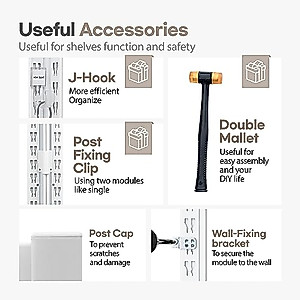 HOMEDANT House 5-Tier Laminated Metal Shelving Unit Adjustable Storage Utility Rack Heavy Duty Shelves Organization Multipurpose Shelf Kitchen Garage Pantry Closet 1Pack