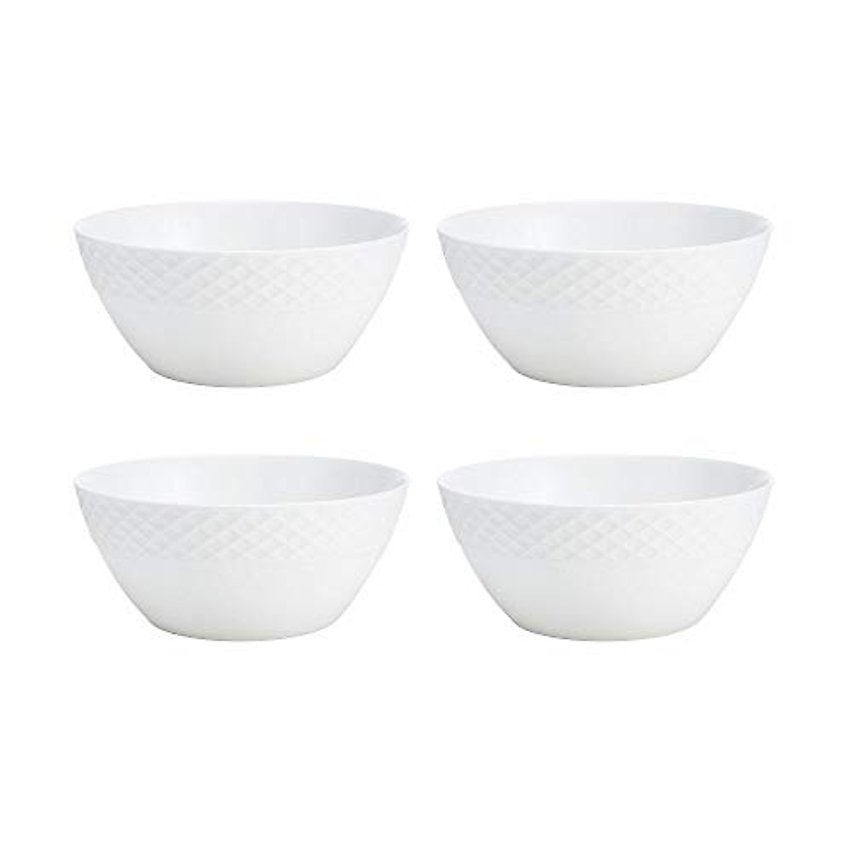 Mikasa Trellis 16 Piece Dinnerware Set, Service for 4, White