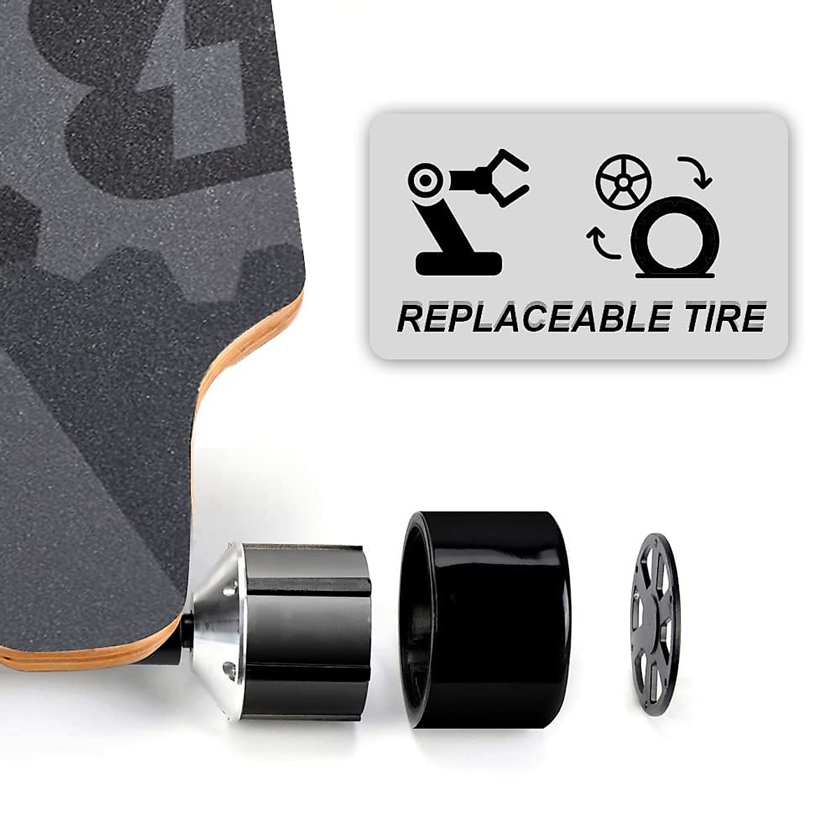 Blitzart 38" Hurricane Electric Longboard Electronic Skateboard 18mph 350w brushless Motor (Hurricane Black)