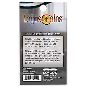 Law Enforcement Police Coin, Thin Blue Line Challenge Coin, Pocket Token of Appreciation and Protection. Gold-Color Plated Challenge Coin