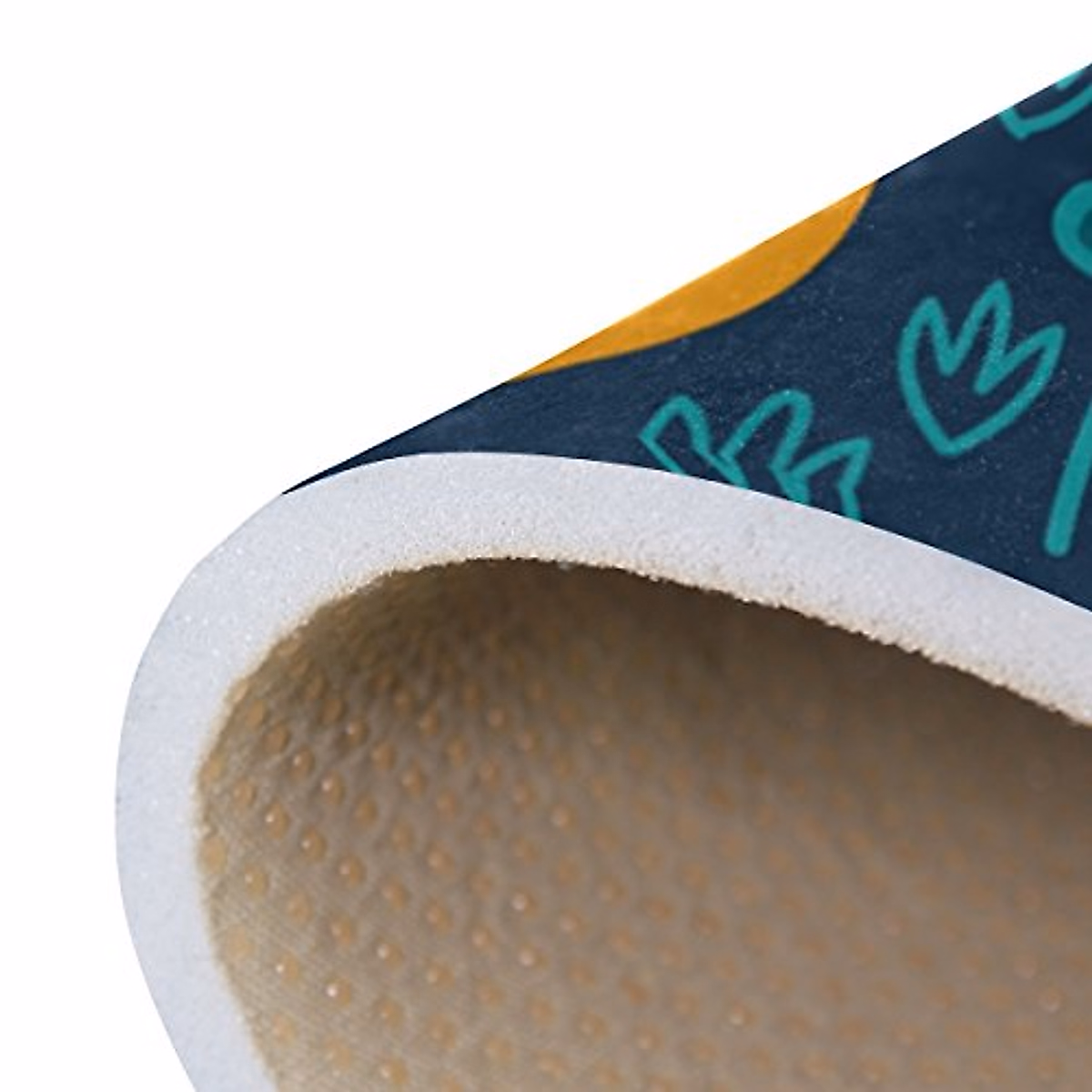 WellLee Area Rug,Cute Cartoon Forest Fox Floor Rug Non-Slip Doormat for Living Dining Dorm Room Bedroom Decor 60x39 Inch