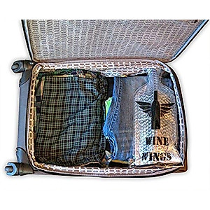 Wine Wings Upgraded 4 Pack Reusable Bottle Protector Sleeve Travel Bag Luggage Leak Safe