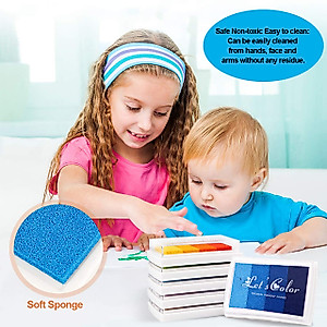 XoreArt Craft Rainbow Finger Ink Pads, Set of 6 DIY Multicolor Craft Stamp Pads for Kids Washable 24 Colors