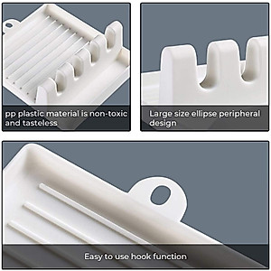 ETSAMOR Spoon Rest 2PCS Silicone Utensil Rest with Drip Pad for Multiple Utensils Silicone Spoon Rest Heat-Resistant BPA-Free Utensil Rest for Stove Top Kitchen Utensil Holder for Spoons Ladles Tongs