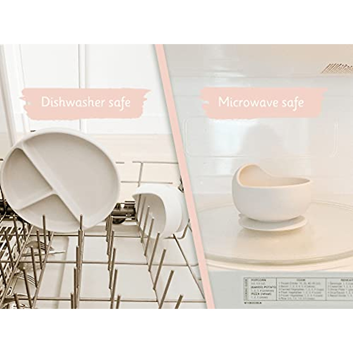 Ullabelle Toddler Plates, Bowls, & 2 Spoons for Babies - Silicone Suction Non-Slip Baby Feeding Set Kids - BPA Free (Blue)