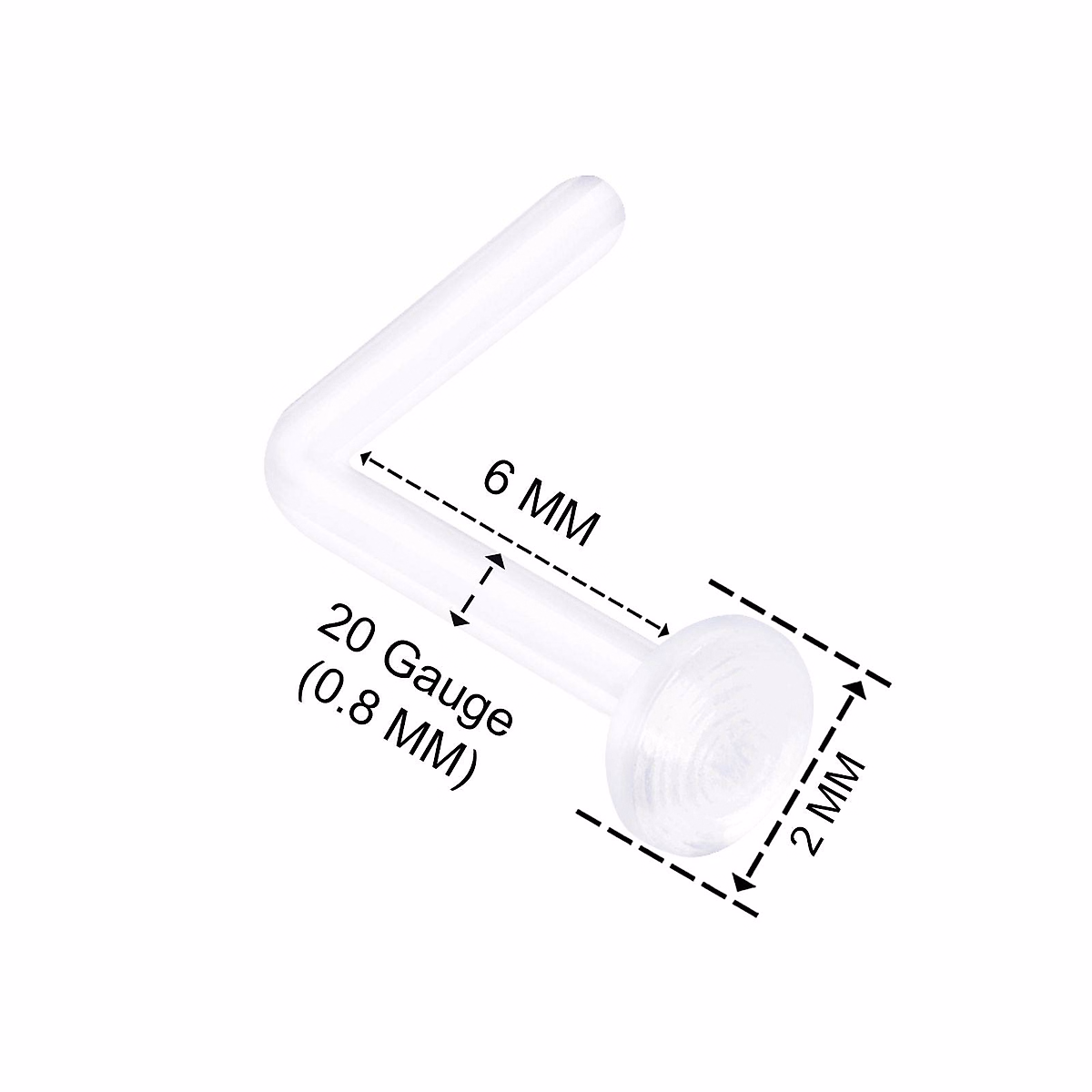 4PCS Flexible Acrylic Clear Bioflex Retainer, 4pcs 0.8M 6M bar, Size No Size