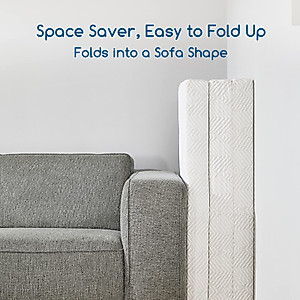 MyAnts Folding Mattress - 4 inch Portable Tri-Fold Cooling-Gel Memory Foam Foldable Mattress Topper with Washable Soft Cover Non-Slip Bottom, Camping Mattress Floor Guest Bed, 75" x 54" Full Size