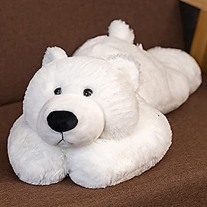 ronivia Weighted Stuffed Animals, 19.7" 3.3lbs Weighted Bear Stuffed Animal Toy Cute White Bear Plush Pillow Weighted Plush Animals Toy
