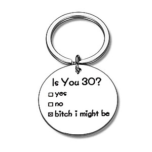 30th Best Friend Birthday Gifts for Women Her 1991 Keychain for Sister Daughter Coworkers 30th Wedding Anniversary Keyring for Mom in Law Wife Class of 1990 Graduation Christmas Stocking Stuffer