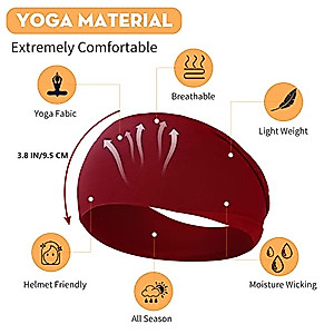 RITOPER 10 Pack Wide Headbands, Workout Yoga Running Boho Hair Wraps, Non-Slip Thick Sweat Bands for Active Women