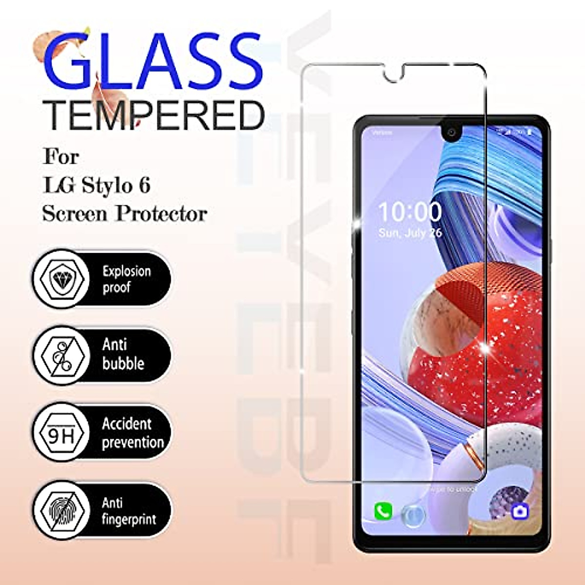 LG Stylo 6 Screen Protector By YEYEBF, [2 Pack]Full Coverage Tempered Glass [Case-Friendly][Bubble-Free][3D Glass] Screen Protector Glass For LG Stylo 6