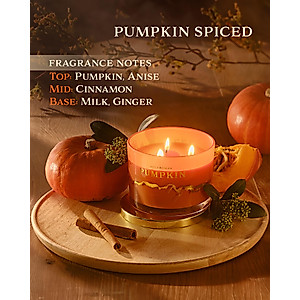 1771 Aromas Pumpkin Spice Scented Candles - 100% Natural Soy Wax - Large 3 Wick Jar Candle - Fall Candles - Up to 50 Hours Burning - Aromatherapy Candles - Housewarming Gift for Men and Women