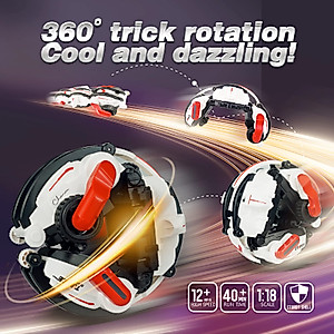 HCTENGIINE Birthday Graduation for Girls Boys Gifts Outdoor Summer Toys Remote Control Snake, RC Stunt Snake 360° roll Snake Toy，2 Batteries for 30+min ，Toys for 6+ Teen Girls, Red