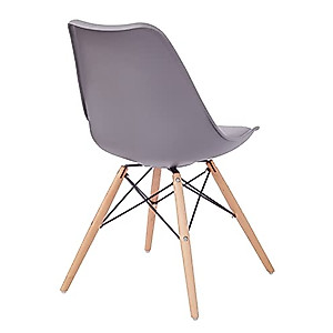 OSP Home Furnishings Allen Dining Chair with Natural Wood Legs, Grey