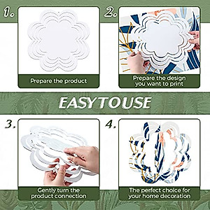 3 Pcs 10 Inch Sublimation Wind Spinner Blanks 3D Hanging Metal Sublimation Wind Spinners Double Sided Wind Powered Kinetic Sculpture for Yard Garden Indoor Outdoor