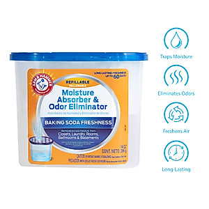 Arm & Hammer Fragrance Free Refillable Moisture Absorber and Odor Eliminator 14 oz. Tub