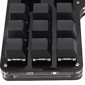 RGB Mechanical Gaming Keyboard 9 Key, One Handed Macro Keypad, LED Backlit Programmable Macro Mechanical Keyboard 3 Knob Blue Switch, for PC Game