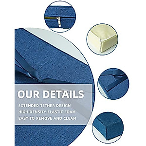 FINDEN Outdoor Bench Cushion, Patio Bench Cushion Indoor, Patio Furniture Chair Cushion Bench Pad, Custom Size Bench Seat Cushion,Bay Window Sofa Garden Cushion 59 x 18 x 2 Inch,Cushion-Blue