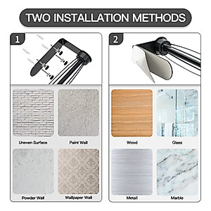 CYY Paper Towel Holder, Single Hand Operable Paper Towel Holder Under Cabinet with Damping Effect Adhesive Wall Mount Paper Towel Holder for Bathroom Kitchen Black