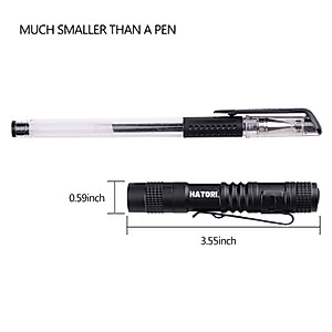 HATORI LED Mini Flashlight, Bright Small Handheld Pocket Flashlights Tactical High Lumens Pen Light for Camping, Outdoor, Emergency, 1 Pack(3.55Inch)