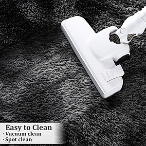 JOLENE.K Shag Rugs 10x13 Soft Plush Nursery Rug Tie Dyed Aesthetic Carpet for Living Room Non Shedding Bedroom Rugs Fluffy Neutral Office Rug Furry Indoor Throw Rugs Tie Dye Black Grey