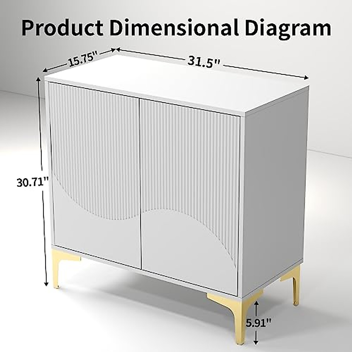 scolyk White Buffet Cabinet with Storage： White Coffee Bar Cabinet with Storage， Kitchen Sideboard Cabinet, 2 Door Cabinet Buffets & Sideboards， White Kitchen Cabinets
