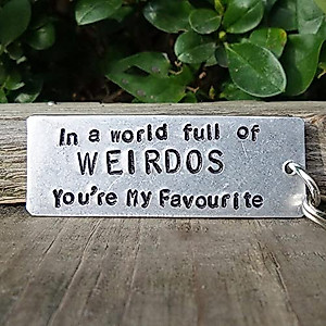 Funny Keychain for Women Men Couples Gifts, in a World Full of You're My Favorite, Valentines Day Gift Husband Boyfriend