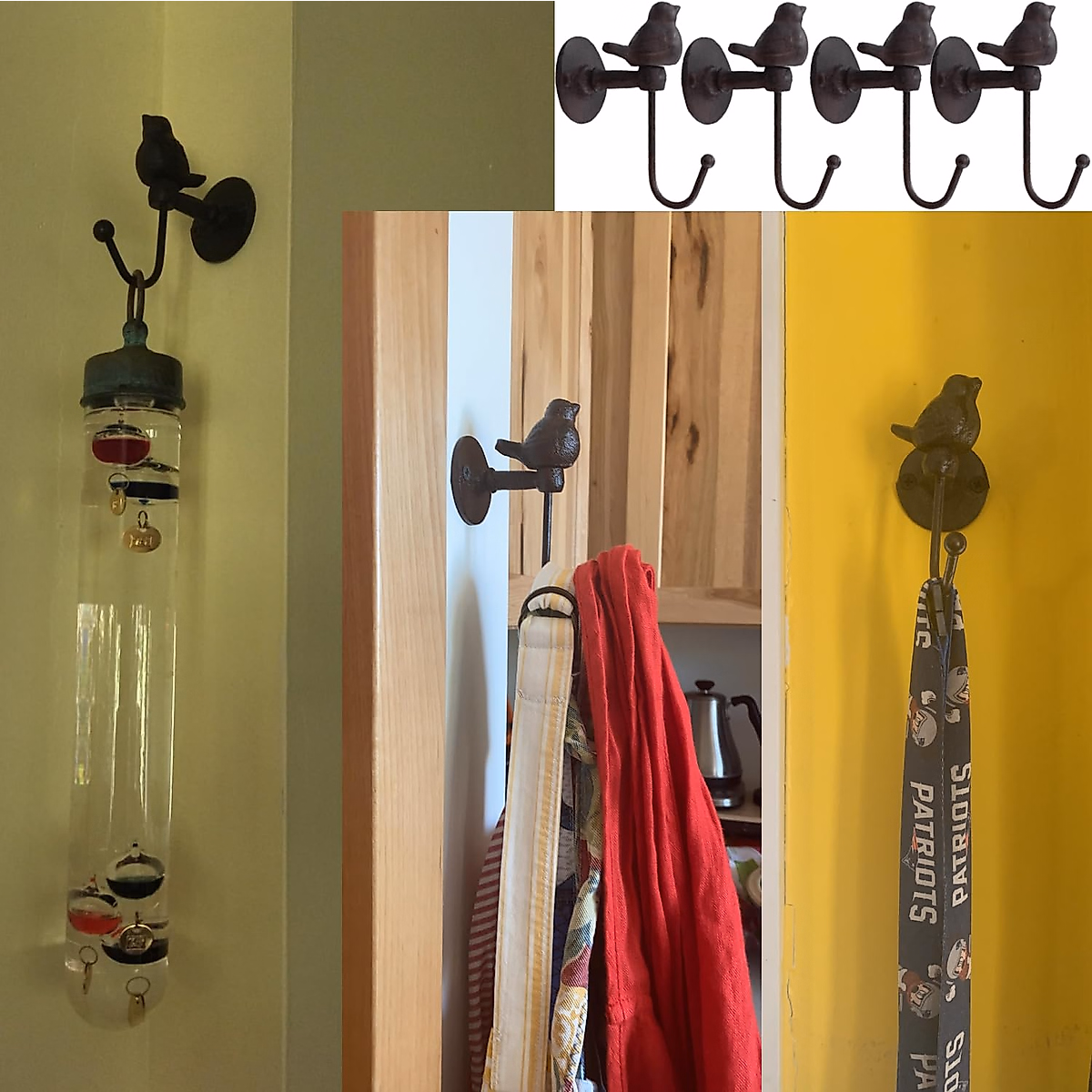 CTW Home Collection Cast Iron Hooks 520013 Songbird Wall Hook, Brownish Black (1)