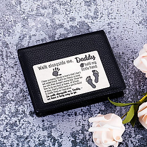 Fathers Day Gift for New Dad Wallet Insert Card Daddy Father to Be Birthday Gifts from Daughter Son Kids Pregnancy Baby Announcement Gifts for Him Men First Time Dads Husband from Wife Christmas