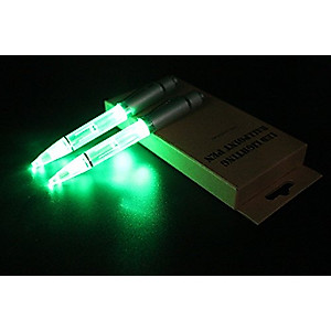 4PCS PACK LED Light up Ballpoint Pen 2 in 1 LED Pen light - Glowing ballpoint pen Lighting in the Dark for Writting&Reading (4PCS, WHITE/RED/BLUE/GREEN)