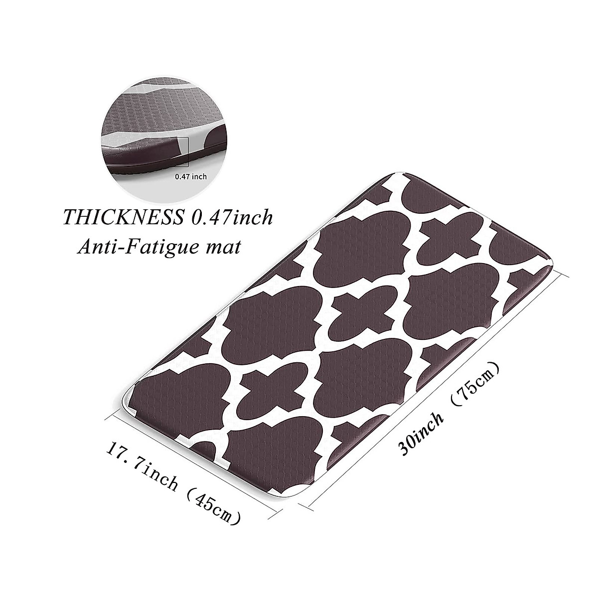 Kitchen mat,Cushioned Anti Fatigue Indoor Mat Kitchen Floor mat Rug Non Slip Waterproof Easy to Clean Ergonomic Comfort for Kitchen Floor Home Sink Laundry