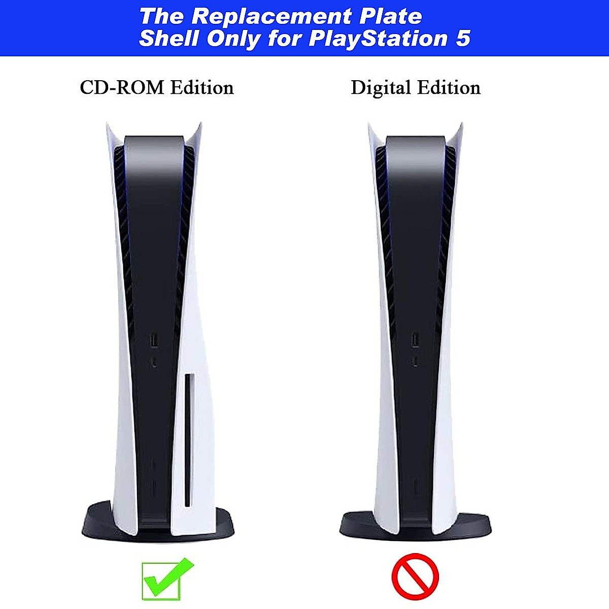 Frusde PS5 Plates, Hard Shockproof PS5 Faceplates Compatible with PS5 Console, ABS Anti-Scratch Dustproof Cover Replacement Shell Plates Compatible with PS5 Console Disc Edition - Translucent Blue