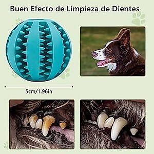 ¡¡2 UNIDADES EN EL MISMO PAQUETE!! Pelota Y Rugby para Perros, DISPENSADORES DE ALIMENTO, TRATAMIENTO DE LIMPIEZA Dental, para MASTICADORES IMPULSIVOS, JUGUETE para MASTICAR DURADERO (Azul Marino)