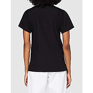 Adar Universal Scrubs for Women - Snap Front Scrub Top - 604 - Black - M