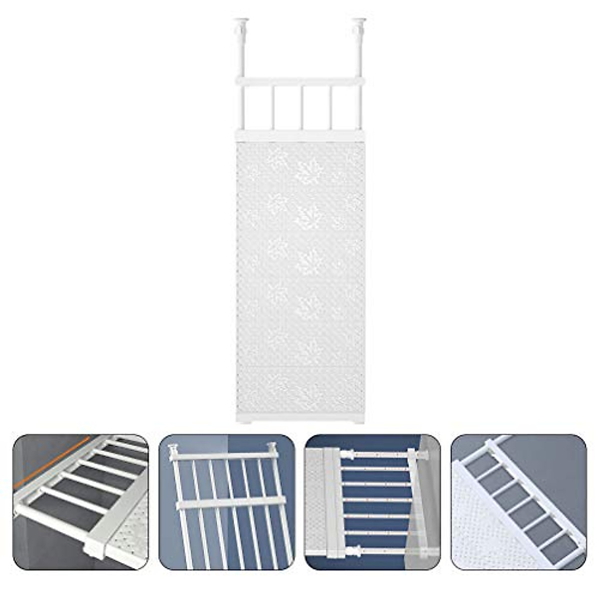 Cabilock Expandable Closet Tension Shelf Rod Adjustable Storage Rack Organizer DIY Divider Separator for Cabinet Wardrobe Cupboard Kitchen Bathroom White S