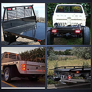 Nilight - TL-07 6 Inch Oval Red Led Trailer Tail Lights 4PCS 10 Led with Flush Mount Grommets Plugs IP67 Waterproof Stop Brake Turn Trailer Lights for RV Truck