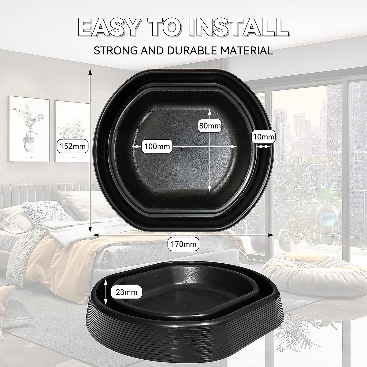 Bed Bug Interceptors | Bed Bug Interceptor Traps | Insect Trap, Monitor, and Detector for Bed Legs (Black - 4 pcs)