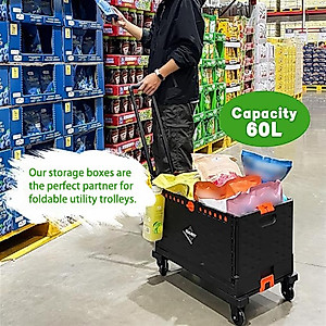 RTDAC Outdoor folding trolley shopping cart, Black, DBN008