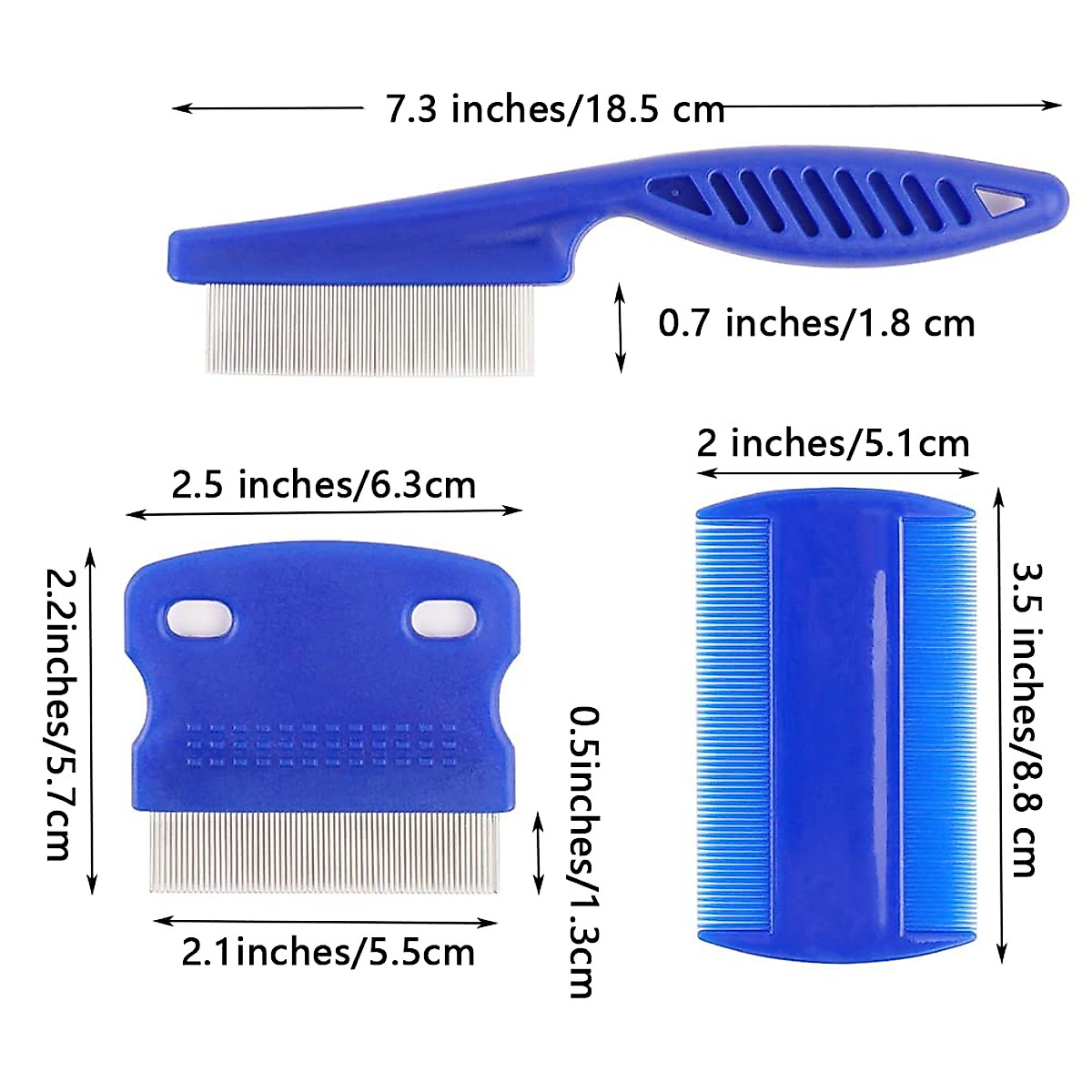 Hsathoac 9 Pieces Pet Flea Lice Comb, Dog And Cat Tear Stain Remover Comb, Remove Eye Mucus Crust Dandruff Floating Hair. Pet Grooming Comb Kit For Long And Short Haired Dog Cat(Blue,Rose Red, Green)